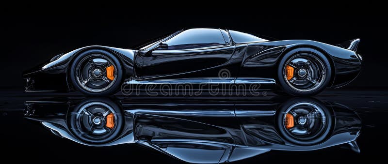 Create a Streamlined Sports Car in Profile, Illuminated Dynamically To ...