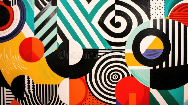 Create Striking Geometric Abstract Art Using Bold Colors and Intricate ...
