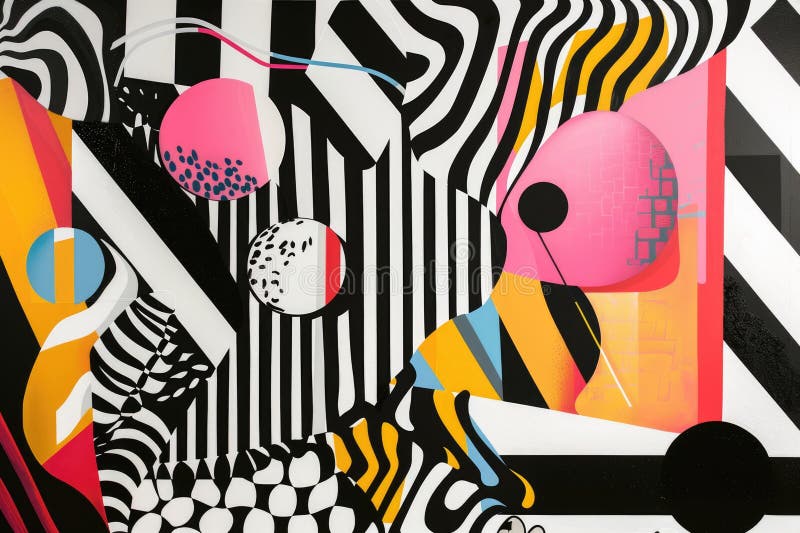 Create Striking Geometric Abstract Art Using Bold Colors and Intricate ...