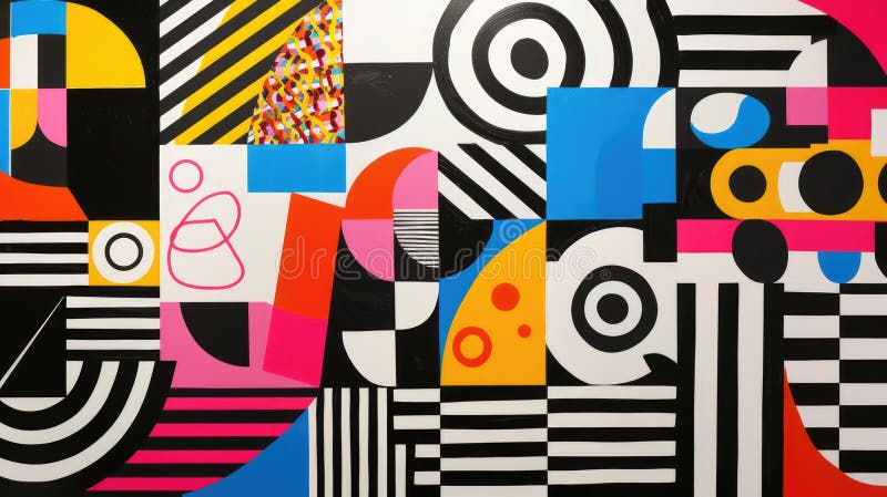 Create Striking Geometric Abstract Art Using Bold Colors and Intricate ...