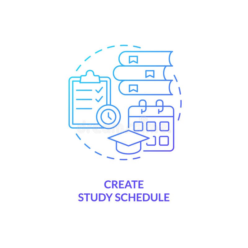 Create Study Schedule Blue Gradient Concept Icon Stock Illustration ...