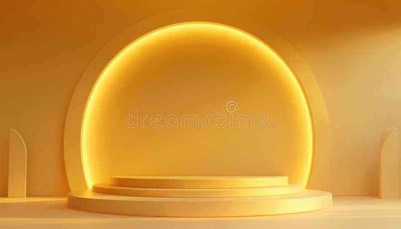 Create a Stunning Gold Scene with Geometric Shapes and a Pedestal on a ...