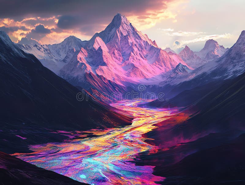Create a Surreal Landscape Where Hyperreal Mountains Dissolve into ...