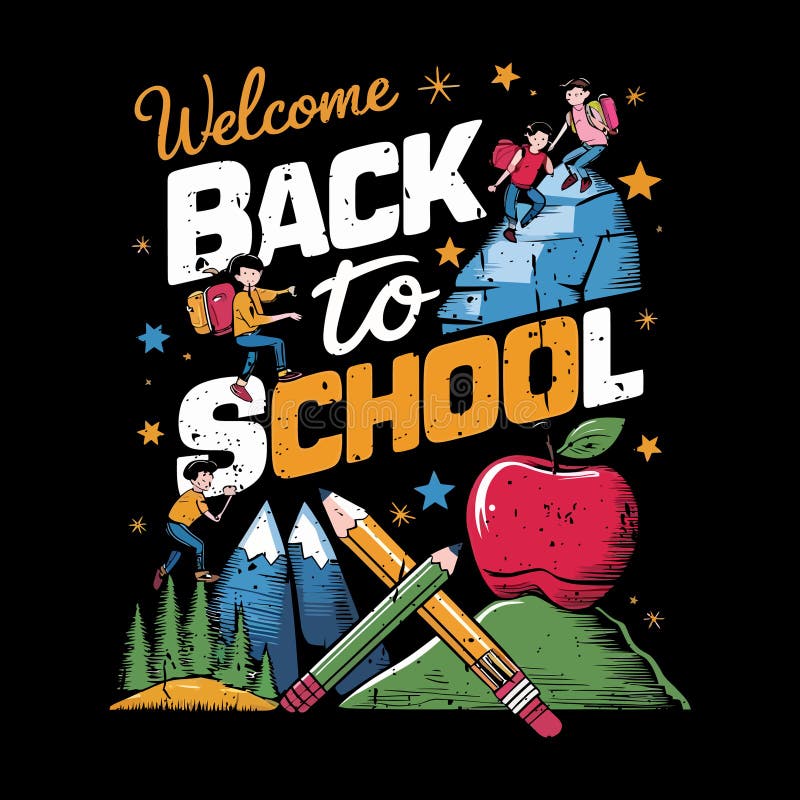 Welcome Back To School Print Template T Shirt Design Stock Image ...