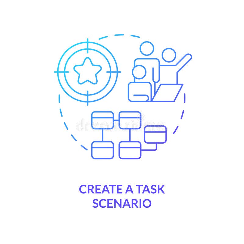 Create Task Plan Blue Gradient Concept Icon Stock Vector - Illustration ...
