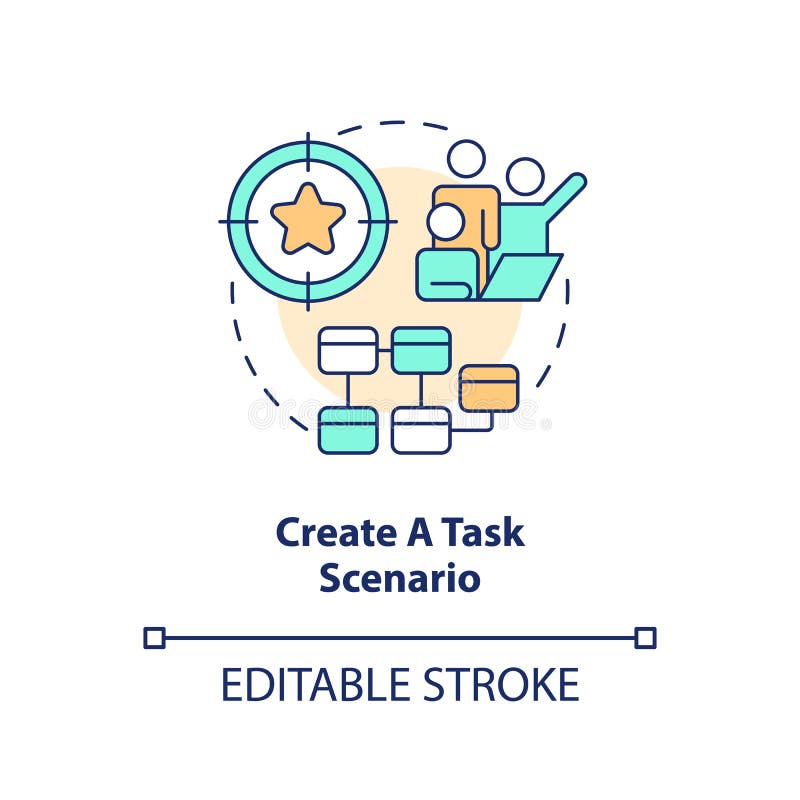 Create Task Scenario Concept Icon Stock Illustration - Illustration of ...