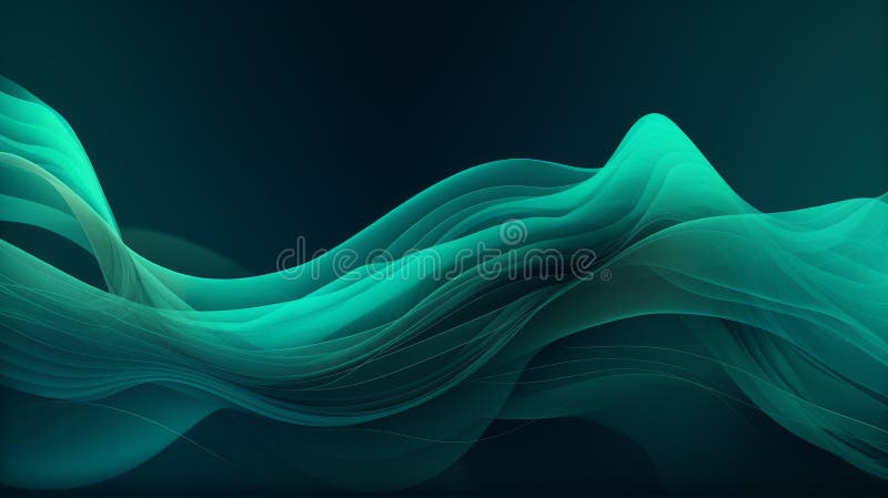Create Teal Abstract Background with Rolling Lines and Smooth Gradients ...