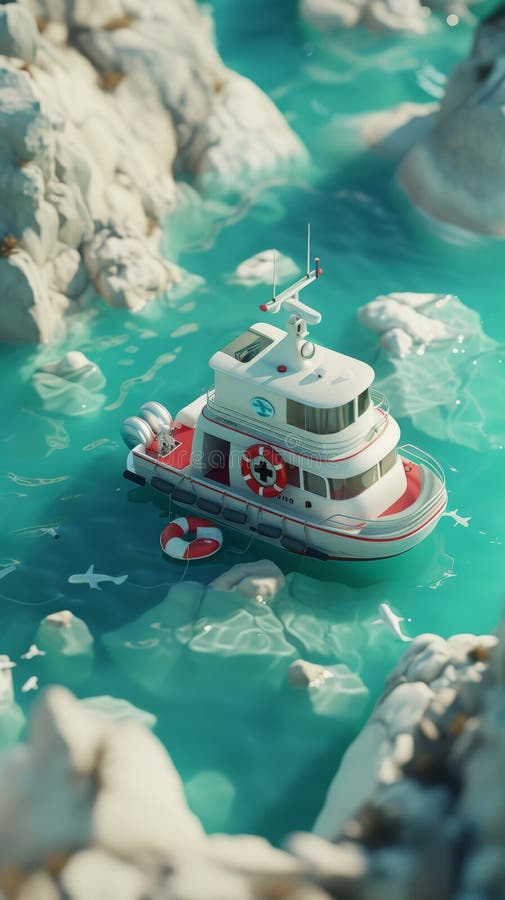 Create a Tranquil 3D Animation of a Mobile Clinic on a Traveling Boat ...