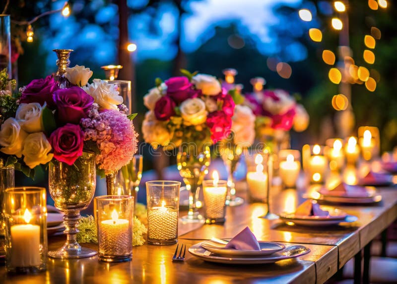 Captivating Wedding Reception Table Setting Romantic Ambiance with ...