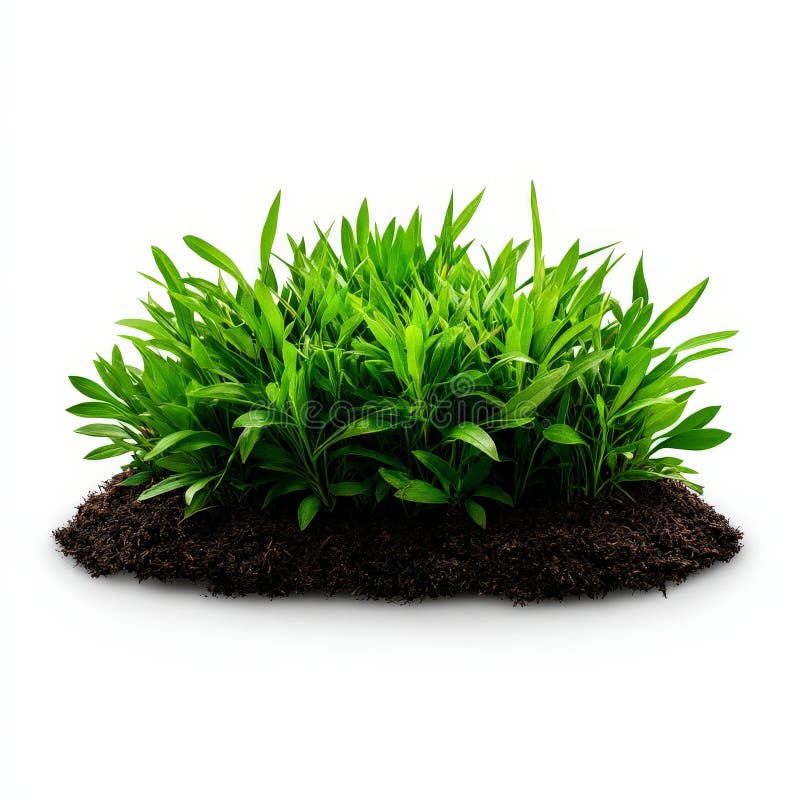 Ultra-Realistic 4K Image of Lush Grass Patch Planted on White ...