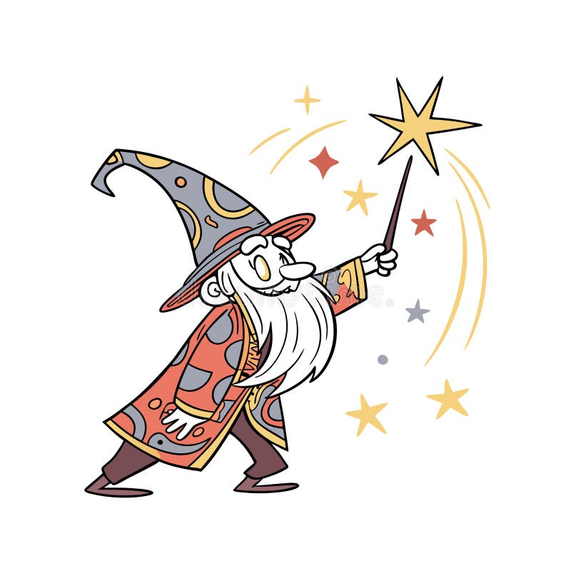 Create Unique Whiskers the Whimsical Wizard Stock Vector - Illustration ...