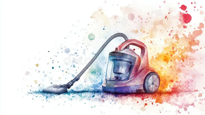 Create a Vacuum Day Colorful Abstract Art Featuring a Vacuum Cleaner in ...