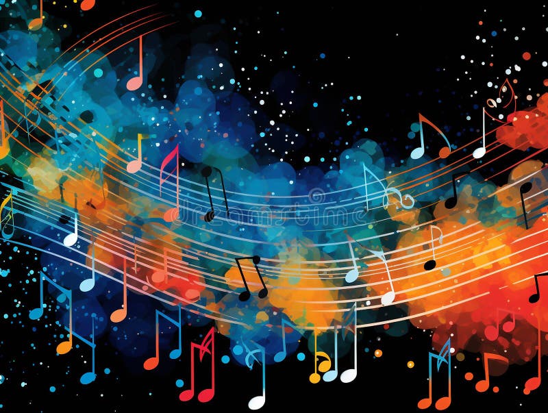 Music Notes Background Colorful Stock Illustration - Illustration of ...