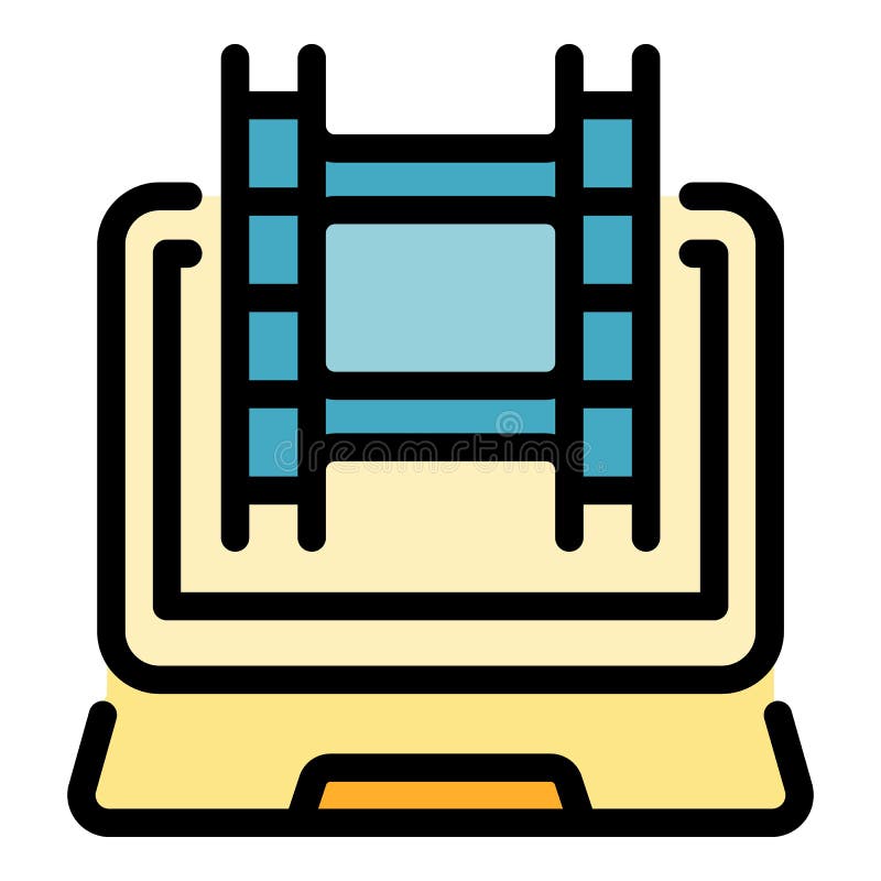 Create Video Icon Color Outline Vector Stock Vector - Illustration of ...
