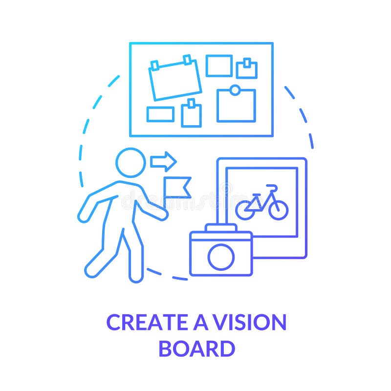 Create Vision Board Blue Gradient Concept Icon Stock Vector ...