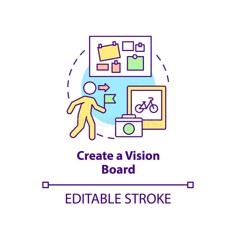 Create Vision Board Concept Icon Stock Vector - Illustration of ...