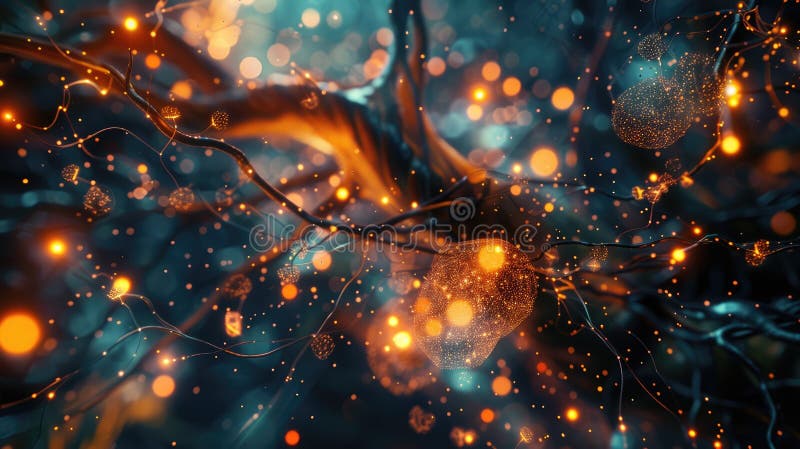 Create a Visualization of a Neural Network in Artificial Intelligence Using Glowing Elements ...