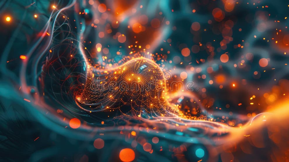 Create a Visualization of a Neural Network in Artificial Intelligence Using Glowing Elements ...