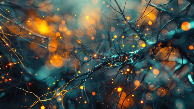 Create a Visualization of a Neural Network in Artificial Intelligence Using Glowing Elements ...
