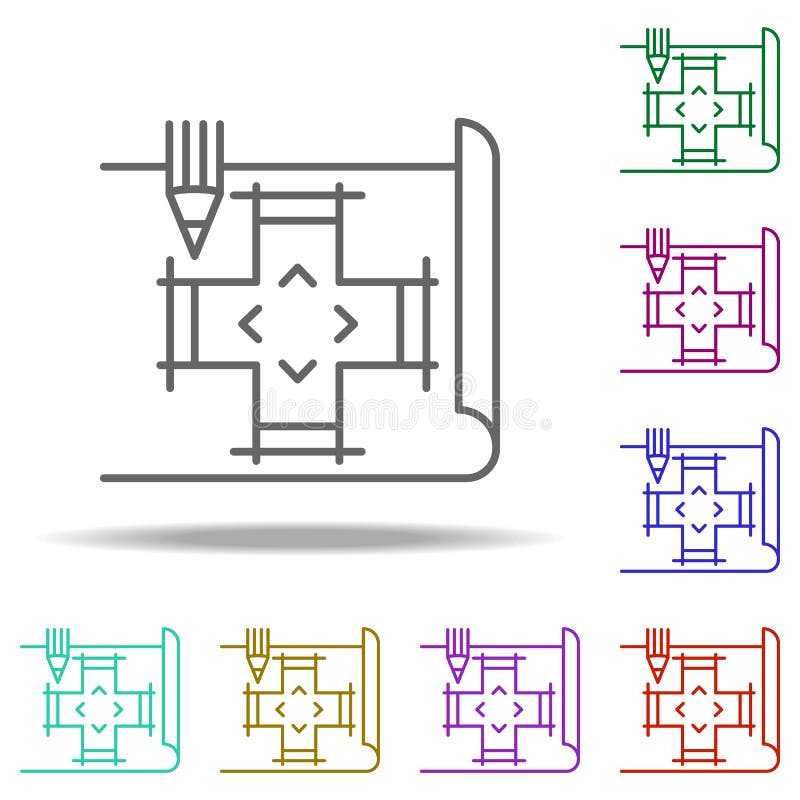 Create Visuals Outline Icon. Elements of Game Development in Multi ...