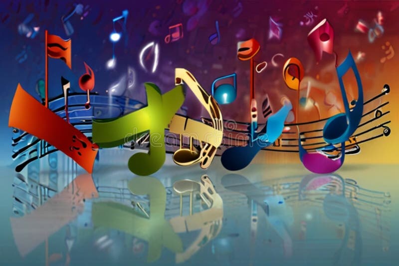"Create a Wallpaper with Musical Notes, Instruments, and a Colorful ...