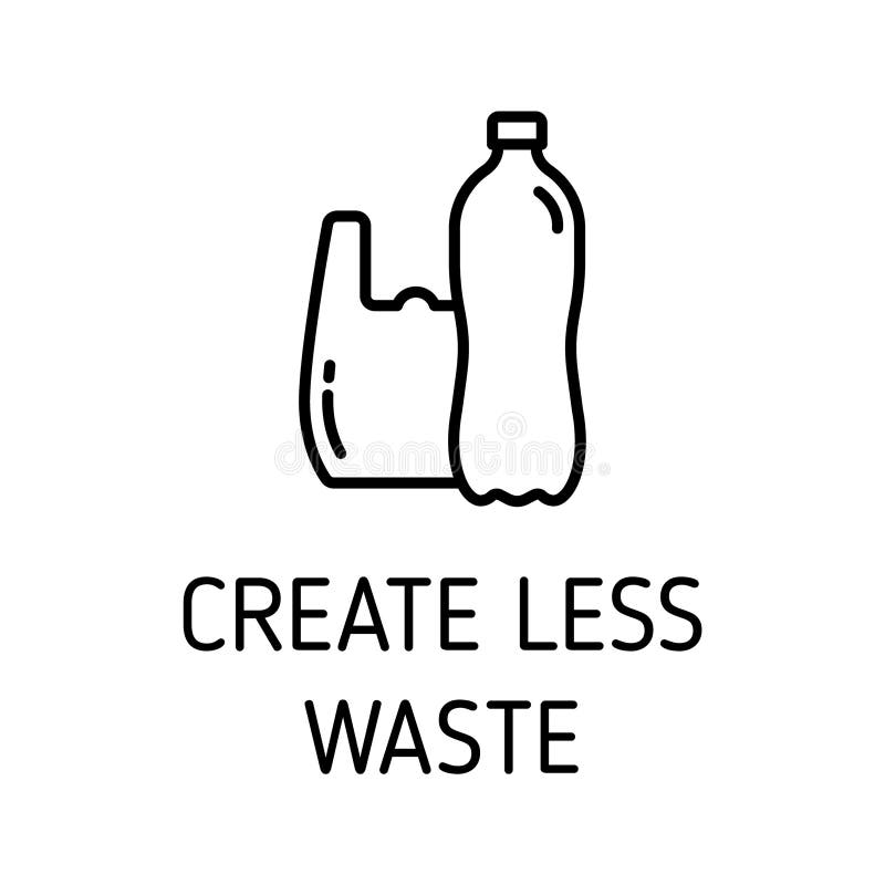 Create less Waste Outline Vector Icon Stock Vector - Illustration of ...
