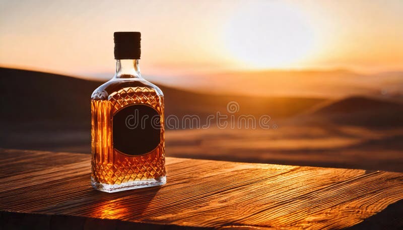 Create a Whiskey Background Photo. in the Foreground is a Stylish ...