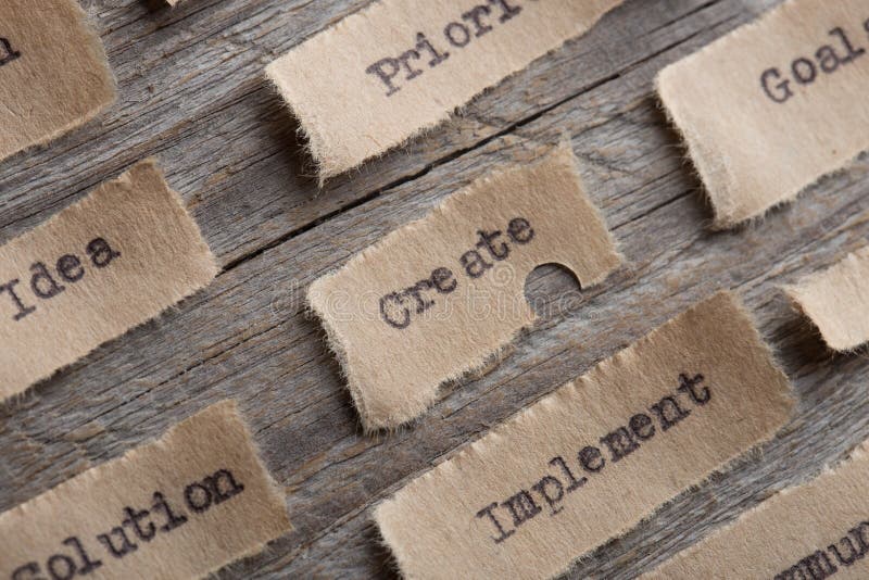 Create Word on a Piece of Paper Close Up, Business Creative Motivation ...