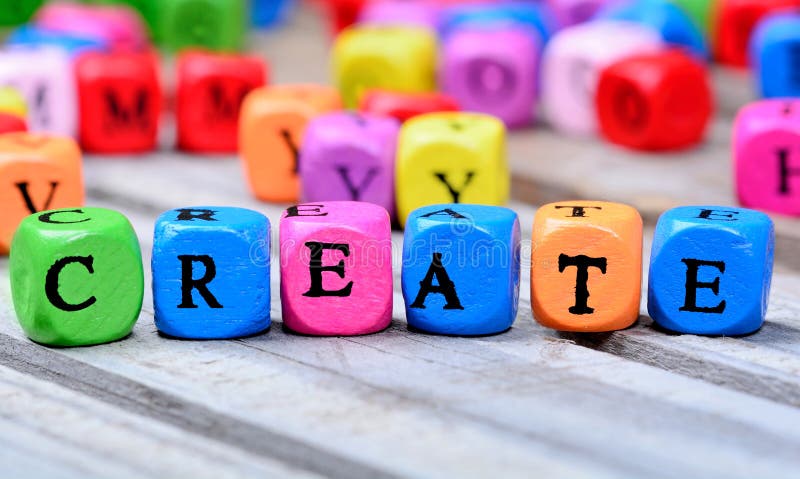 Create word on table stock photo. Image of horizontal - 82584420