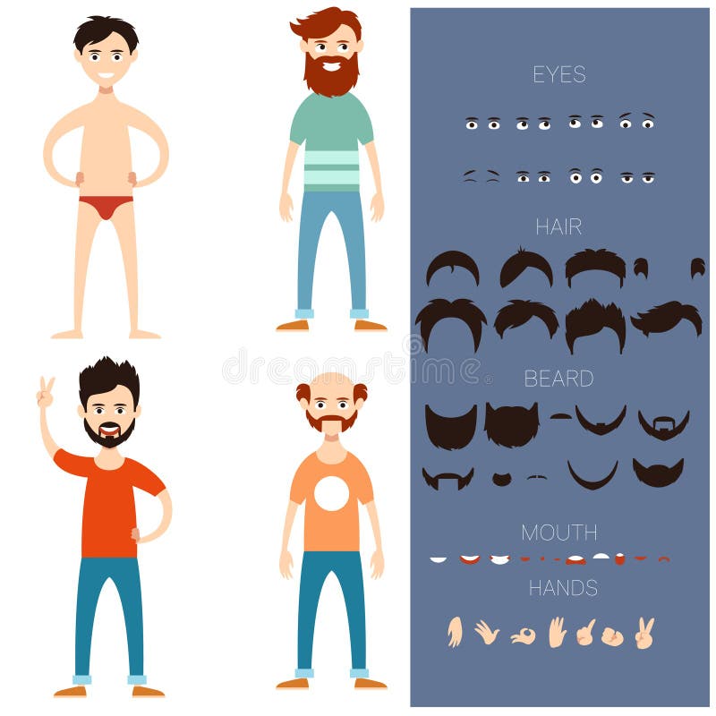Create your character set stock vector. Illustration of body - 97352103