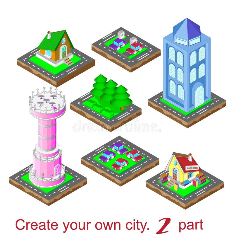 Create Your Own City. the Second Part . Vector Illustration Stock ...