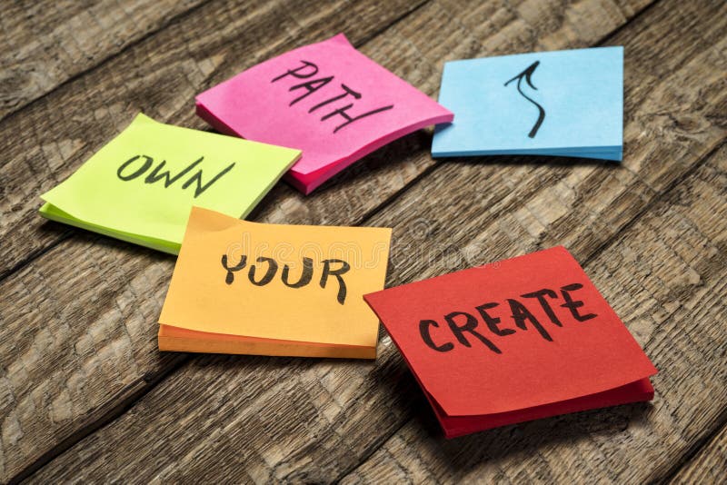 Create Your Own Path Inspirational Writing Stock Image - Image of wood ...