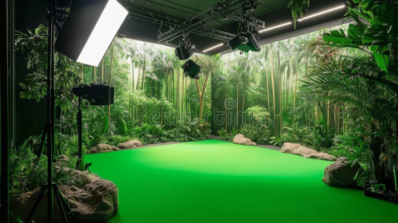 Create Your Own Professional Virtual Studio with Green Background Stock ...