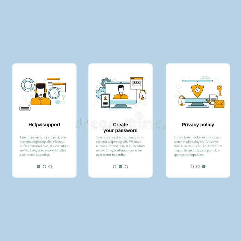 Create Your Password, Help and Support, Privacy Policy Concepts Stock ...