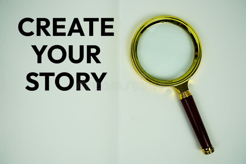 Create Your Story Text Message Written on Note Page with Magnifying ...