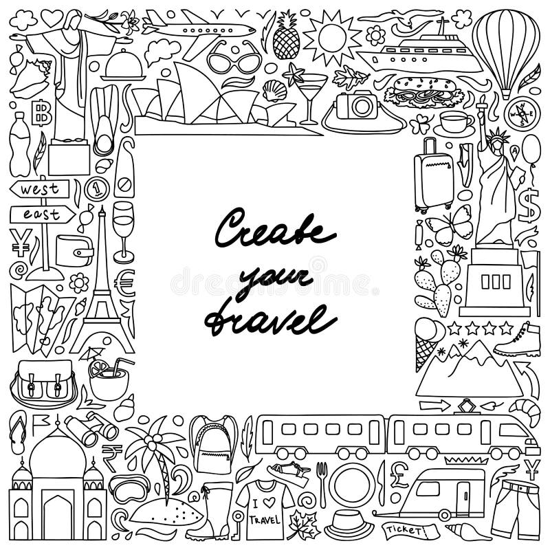 Create your travel Frame stock vector. Illustration of object - 69231428