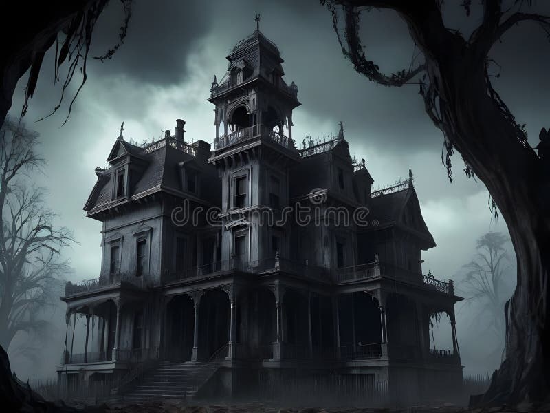 Haunted Mansion Exuding Foreboding and Supernatural Terror Stock ...