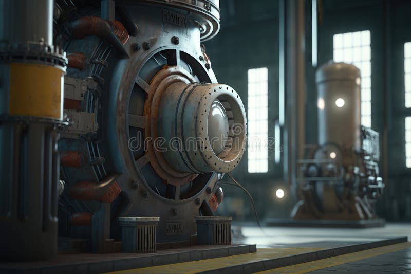 Interior of Nuclear Power Plant Look Like, Generative AI Stock ...