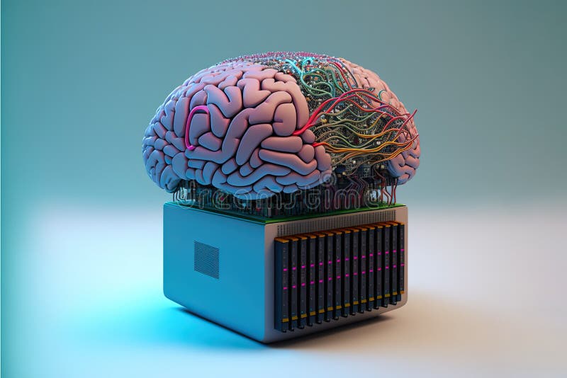 Artificial Intelligence Brain Network, Created with Generative AI ...