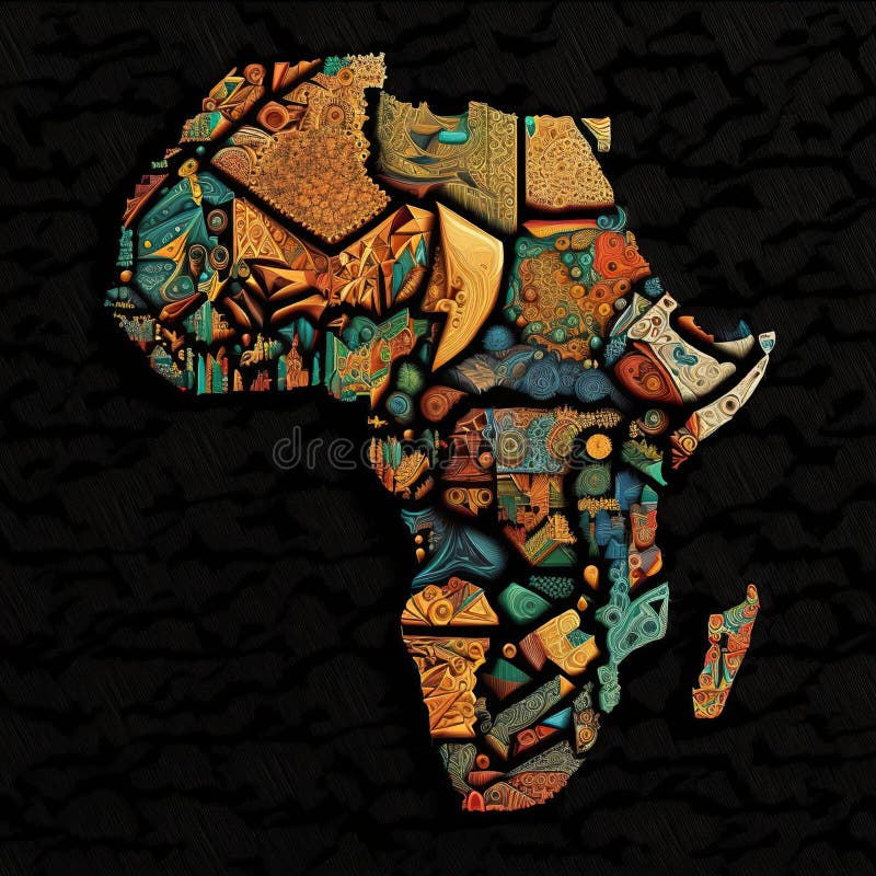 Created with Generative AI Technology. Map of African Continent Stock ...