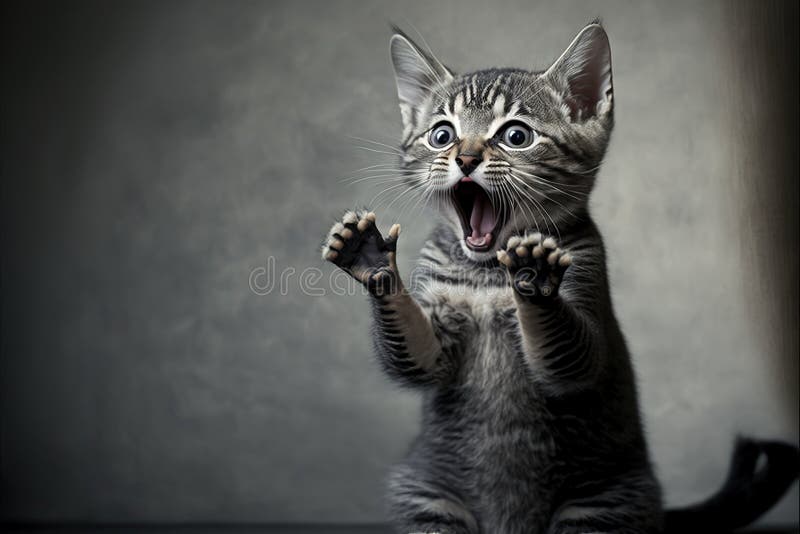 Created with Generative AI Technology. Scared Kitten Stock Illustration ...