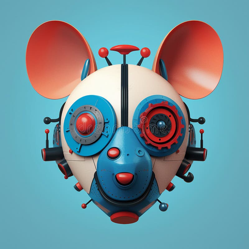 Digital Illustration of an Abstract, Pixelated Style Mouse. Created ...