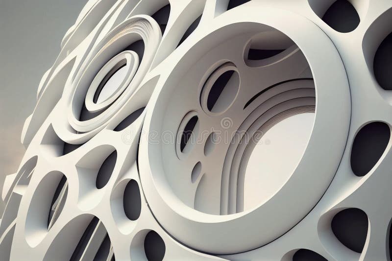 Contemporary White Circular Building in an Abstract Architectural ...