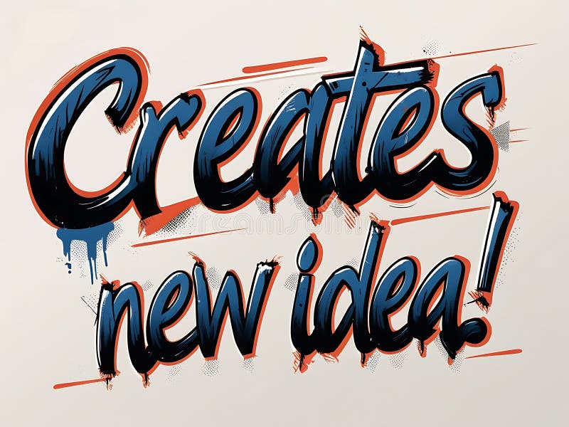 Creates New Ideas in Bold Graffiti Style Stock Illustration ...