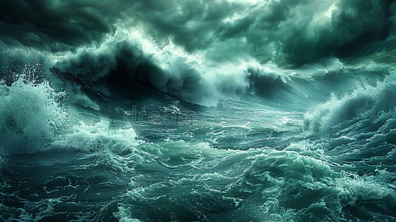 Creates a Powerful Storm. a Mixed Media Illustration of a Landscape ...