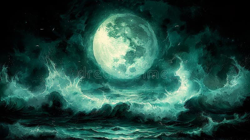 Creates a Powerful Storm. a Mixed Media Illustration of a Landscape ...