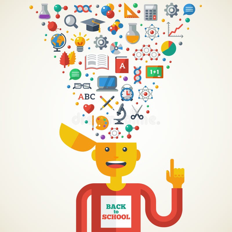 Creatief Concept Van Het Menselijk Brein, Vector Vector Illustratie ...