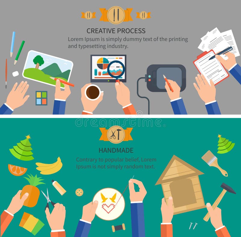 Creatief En Met De Hand Gemaakt Proces Vector Illustratie ...