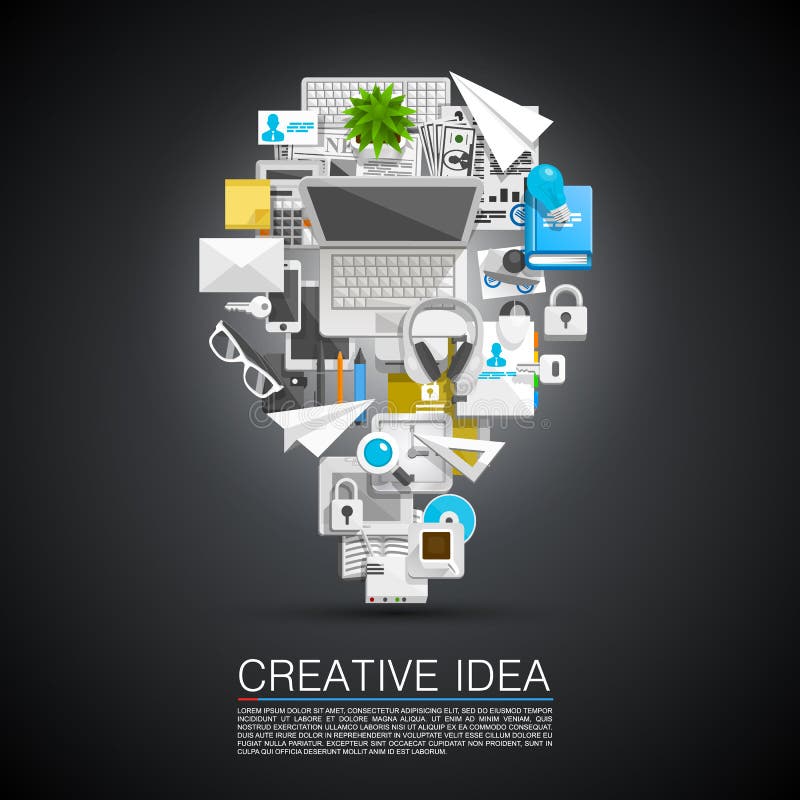 Creatief Idee Van Vlakke Collagepictogrammen Vector Illustratie ...