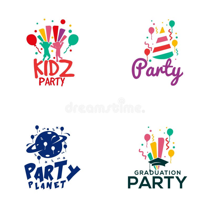 Creatieve Partij Logo Design Vector Art Logo Stock Illustratie ...